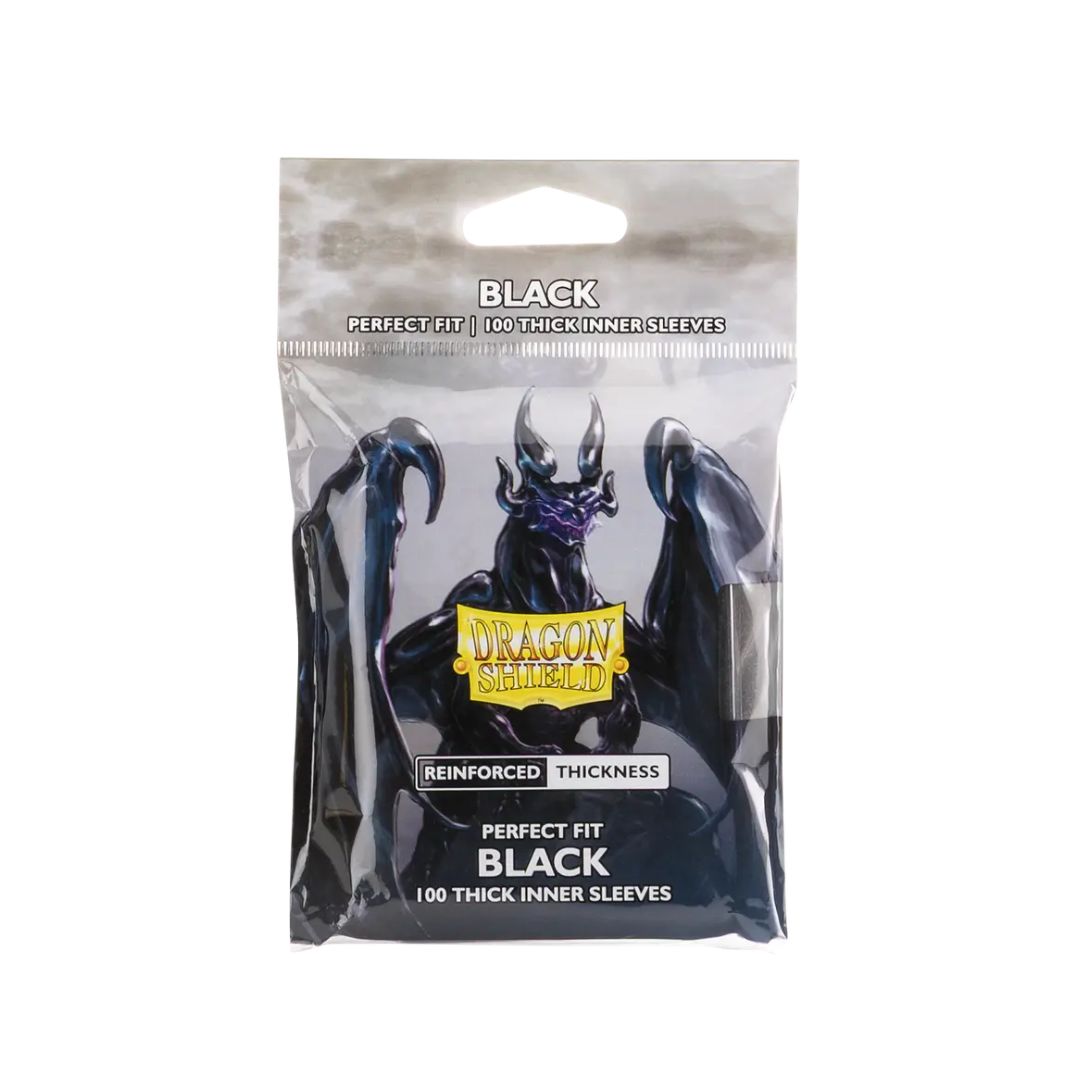 Dragon Shield: Standard Perfect Fit Thick Inner Sleeves - 100 - Black ...