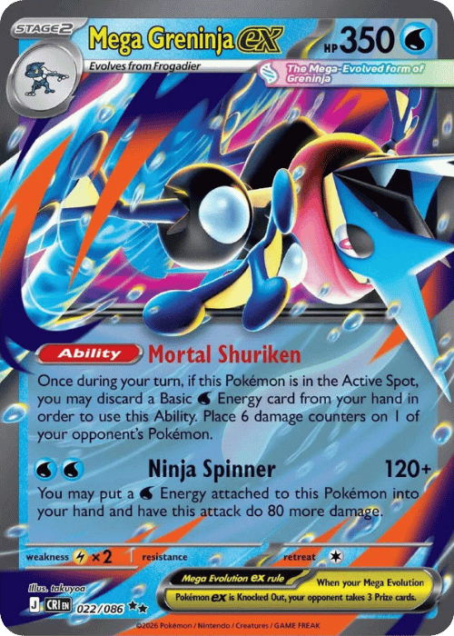 Mega Greninja ex 022/086 - Pokémon Chaos Rising – Tcgstore.se