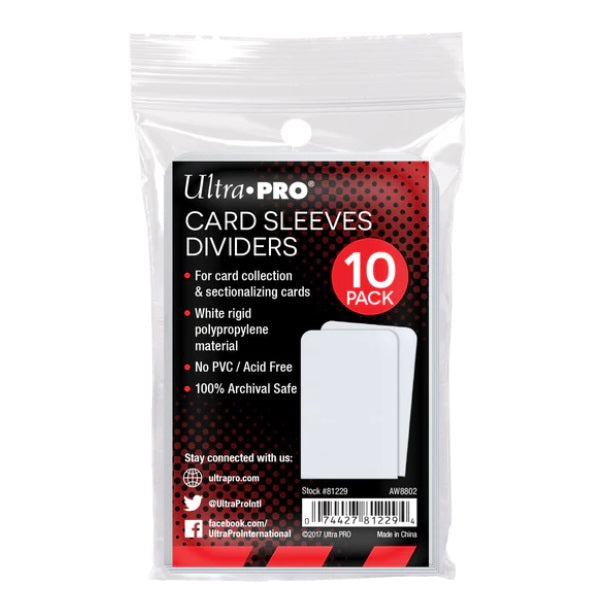 Ultra PRO: Semi-Rigid Card Dividers 10pcs - White – Tcgstore.se